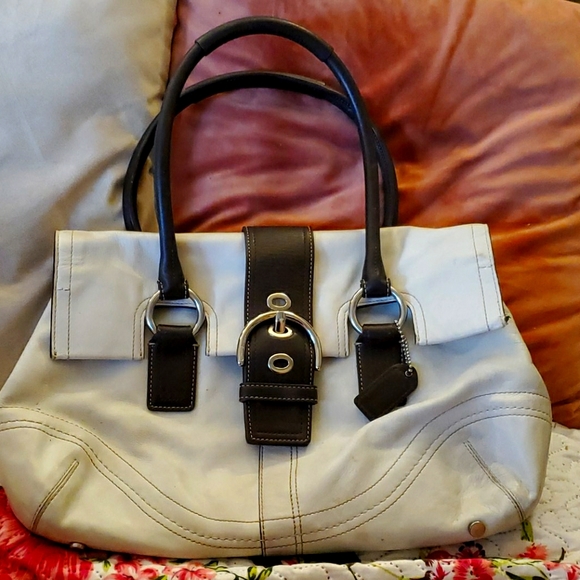 Coach | Bags | Coach Shoulder Bag Bone And Brown Color | Poshmark